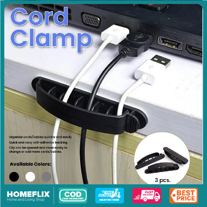 Wire Line Cable Organizer Clip Ties Fixer Fastener Cable Holder Desktop ...