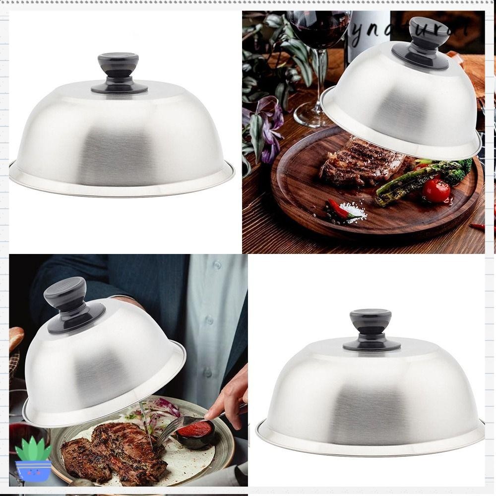 YNATURAL Frying Pan Covers, Cheese Melting Dome Stainless Steel Round ...