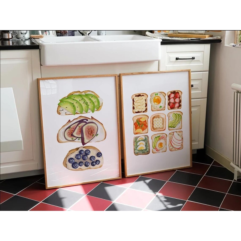 Toast Prints Cute Kitchen Poster Wall Art Decor Breakfast Wall Art ...