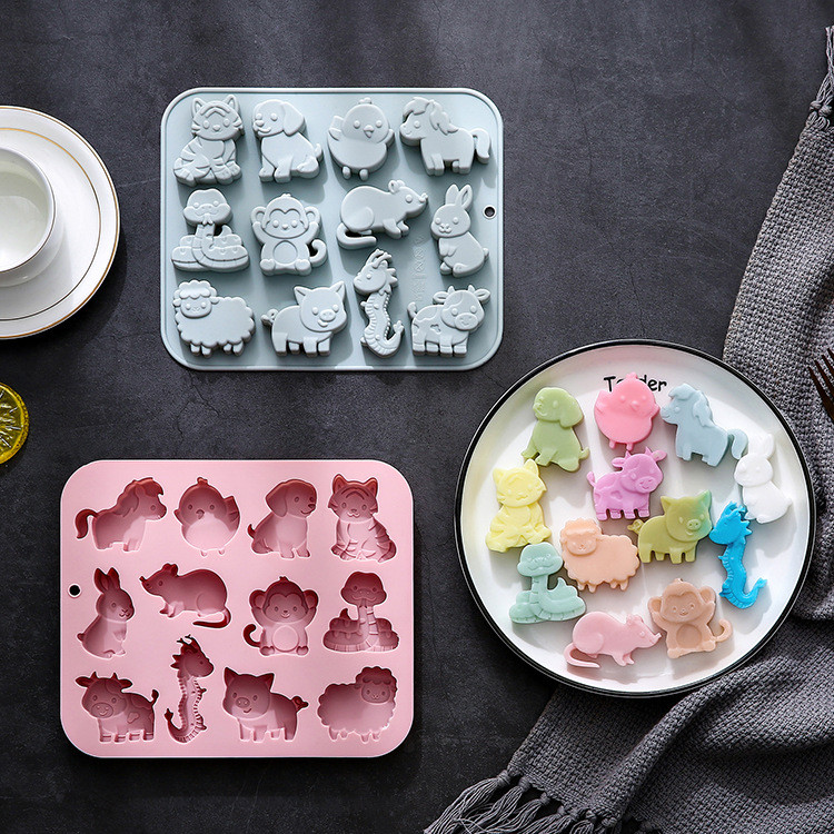 12 Zodiac Theme Modeling Silicone Mold Animal Series Chocolate Cake ...