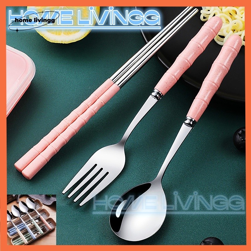 Korean stainless steel four in one fork spoon, chopsticks, spoon ...