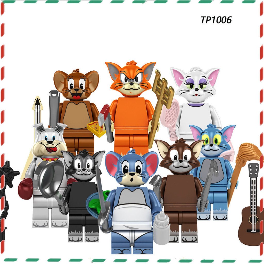 Children's small particle toy gift Movie animation cat and mouse pug ...