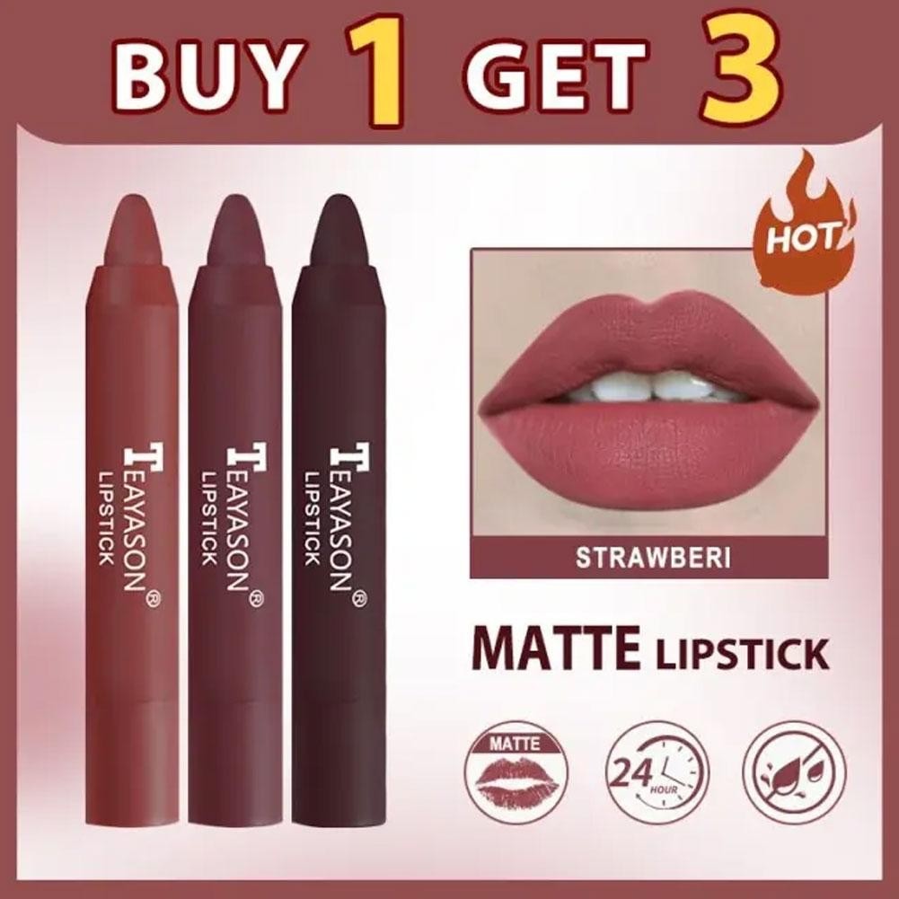 3pcs/set Velvet Matte Lipsticks Set Long-lasting Waterproof Sexy Red ...