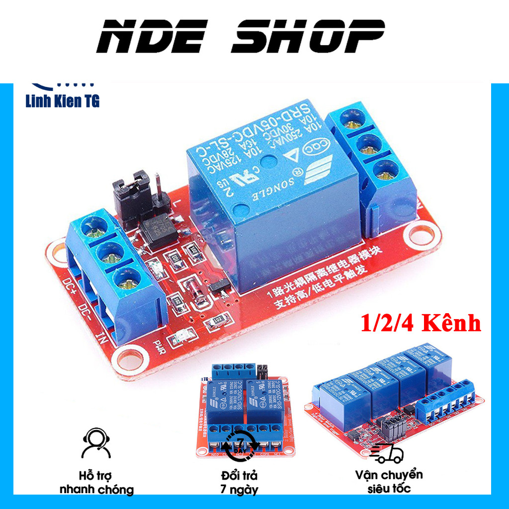 Relay Module 5V 12V 24VDC 1/2/4 Channel High / Low (Wholesale - Retail ...