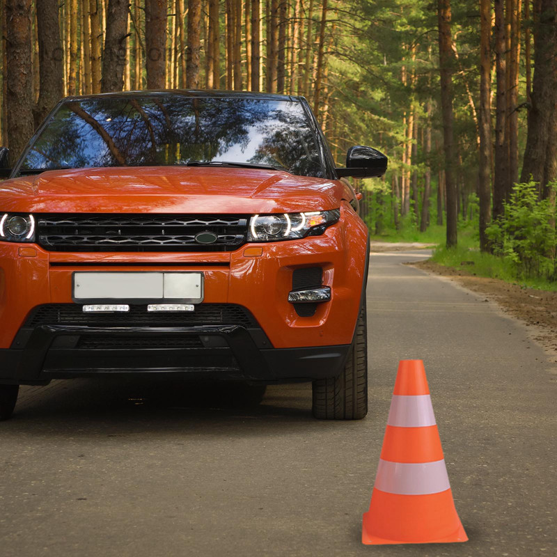 LR 1pcs 23cm Road Safety Warning Sign Traffic Cone Orange Reflective ...