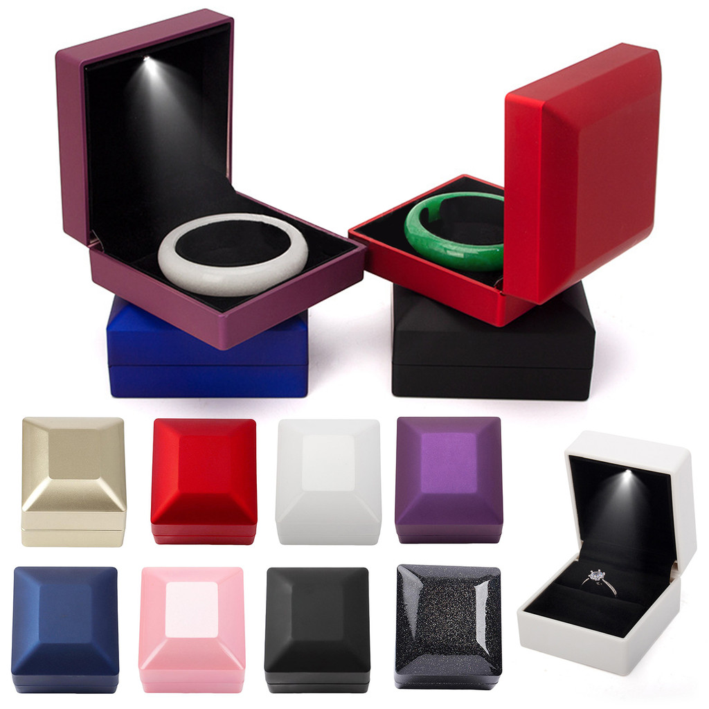 END-Engagement Ring Box Jewelry Container with LED Light Storage Design ...
