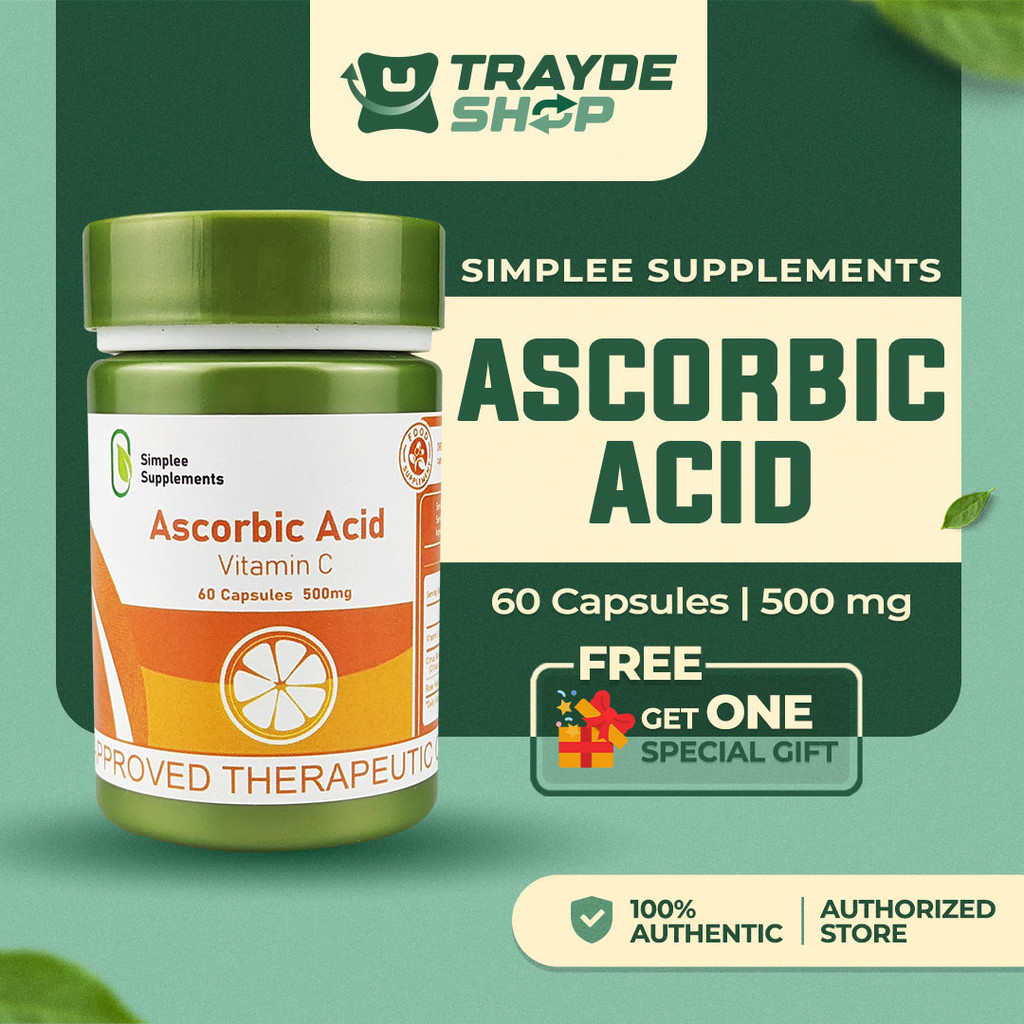 Simplee Ascorbic Acid – 500mg | 60 Capsules – Supports Immune Health ...