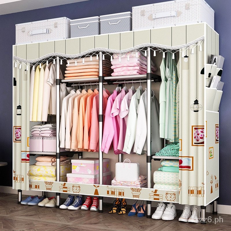 Simple Wardrobe Fabric Cloth Wardrobe Simple Modern Rental Dormitory ...