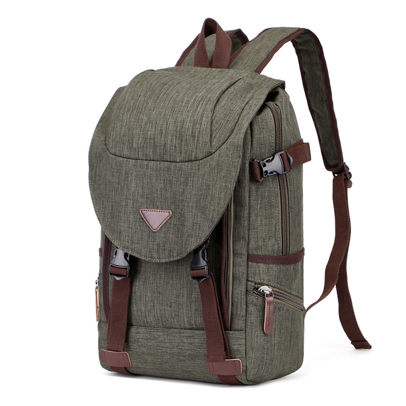 Men's College Style College Student School Bag Canvas Waterproof Laptop ...