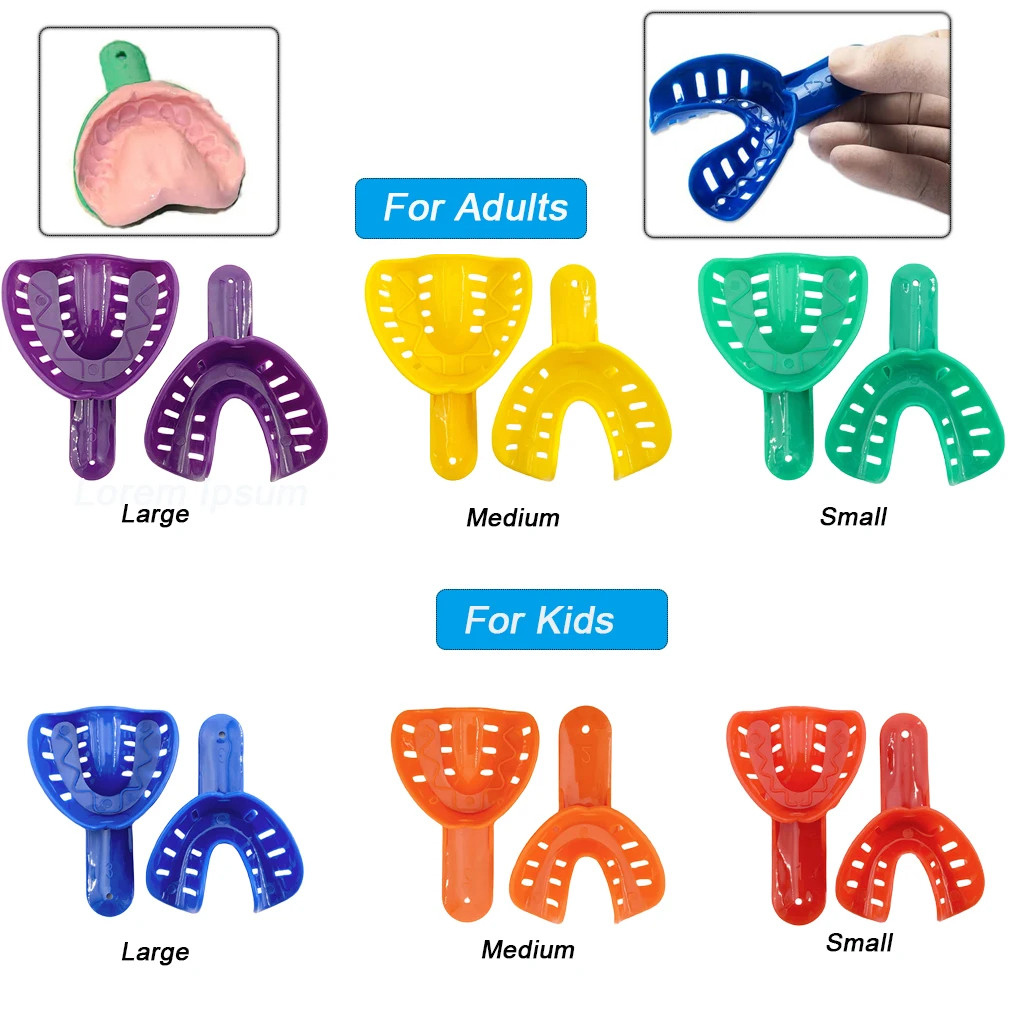 12Pcs/Set Disposable Plastic Dental Impression Trays Adult And Children ...