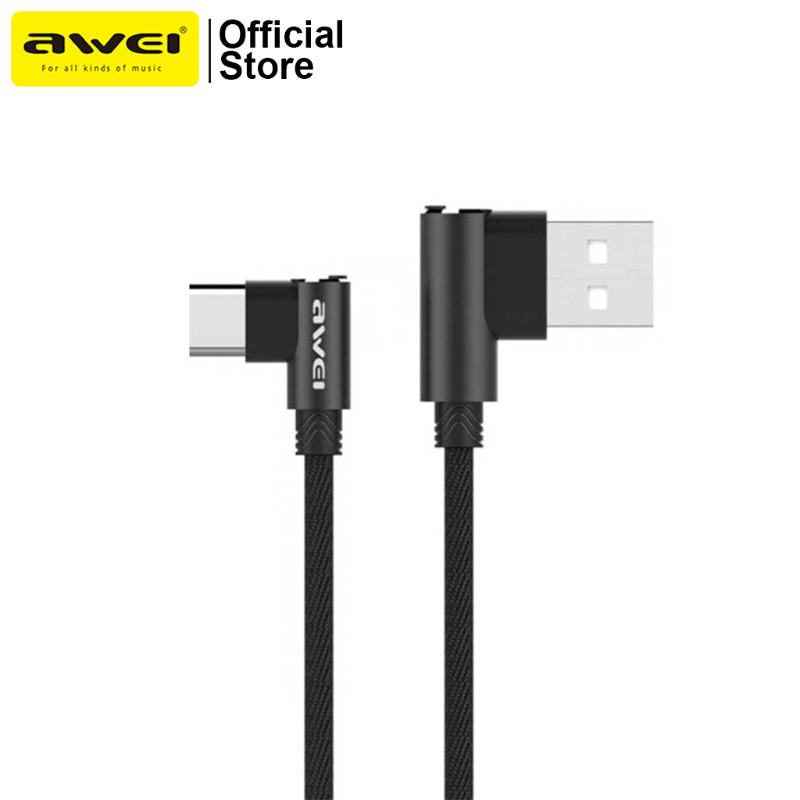 Awei CL-35 1500mm 2.4A Type-C Fast Charging L-Type Data Transfer/Sync ...