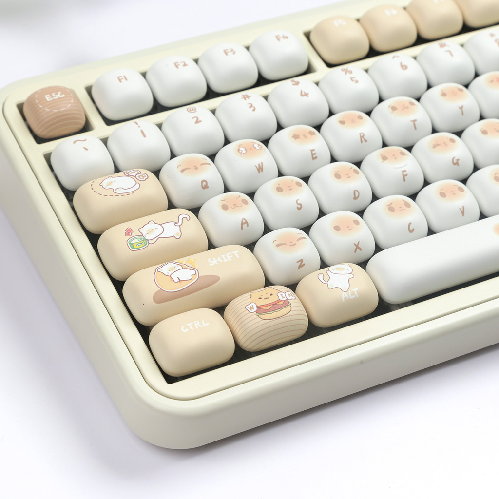Bread Cat Keycap MOG Profile 136 Keys PBT Five-sided Dye Sublimation 7u ...