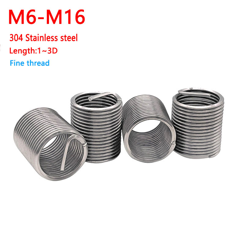 Fine Thread M6-M16 304 Stainless Steel Wire Thread Insert Screw Sleeve Bushing Helicoil Wire ...