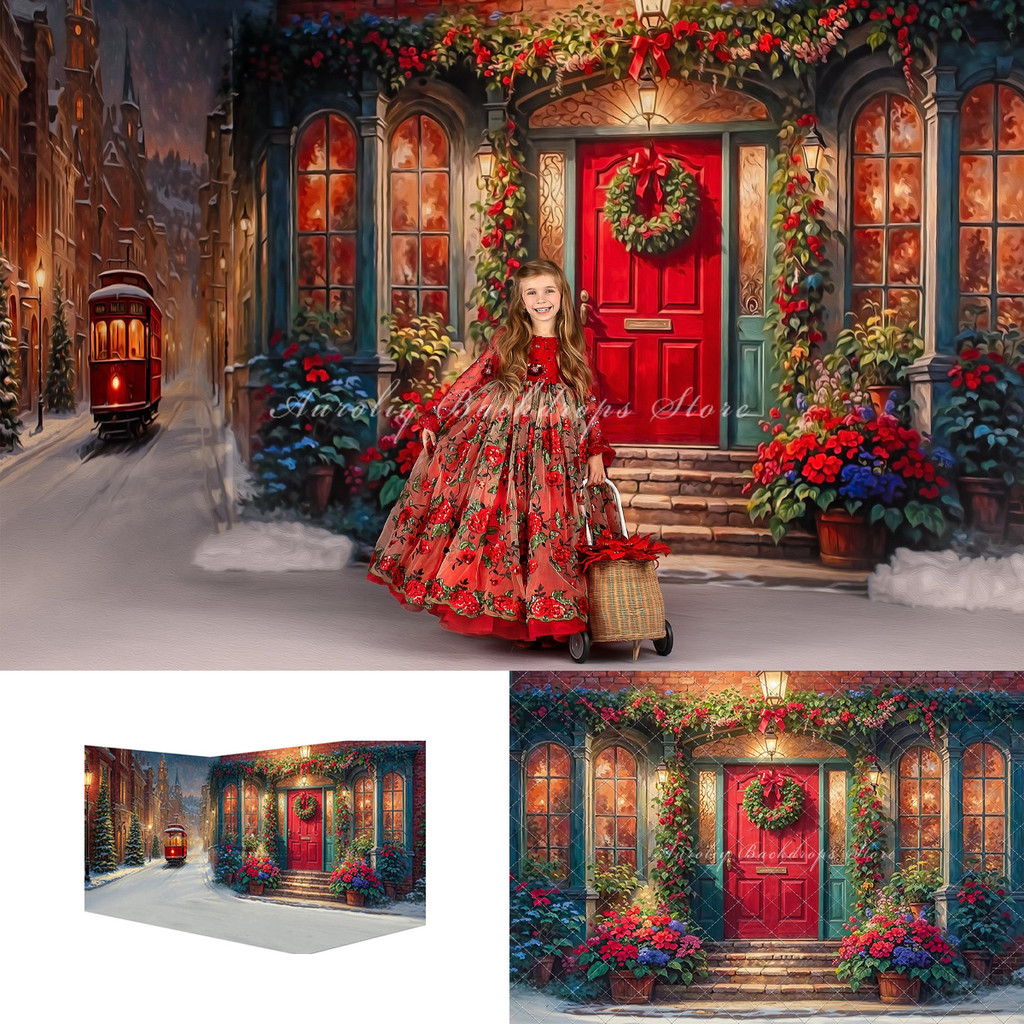 Christmas Snow Street Backgrounds Kids Adult Photography Props Child ...
