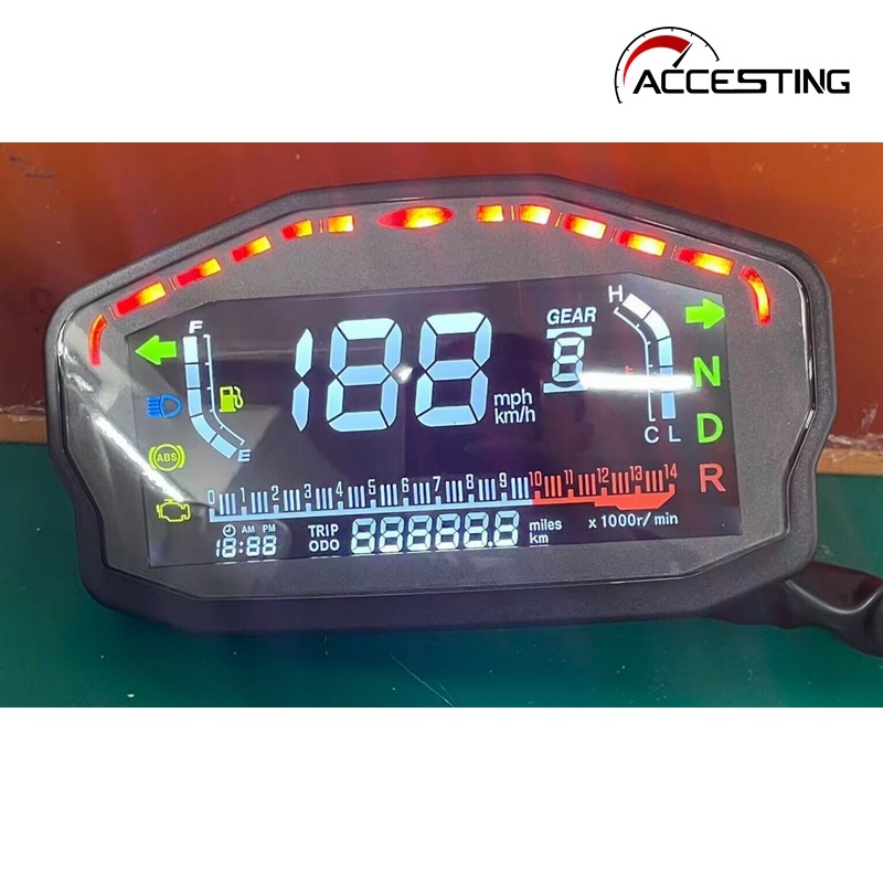 Motorcycle Universal LED LCD Speedometer Digital Odometer Backlight ...
