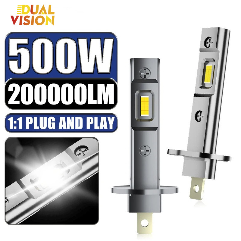 2pcs H1 LED Headlights 6500K 200000LM 1:1 Halogen Size Auto Wireless ...