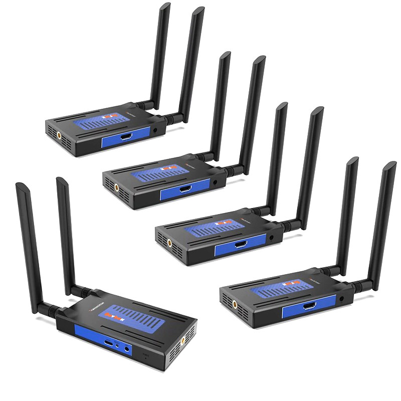 200m Wireless HDMI Video Transmitter and Receiver 1 to 4 Display HDMI ...
