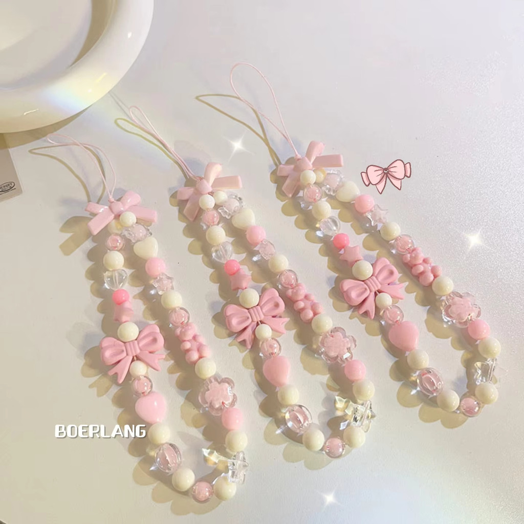Pink Bowknot Bear Star Flower Anti-lost Phone Chains for Women Girls ...