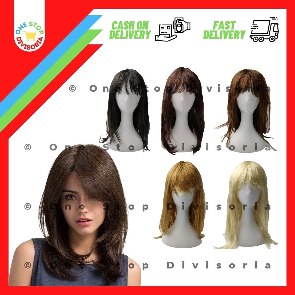 [50CM] Long Wig with Bangs | MAKAPAL | Straight / Curly | Fake ...
