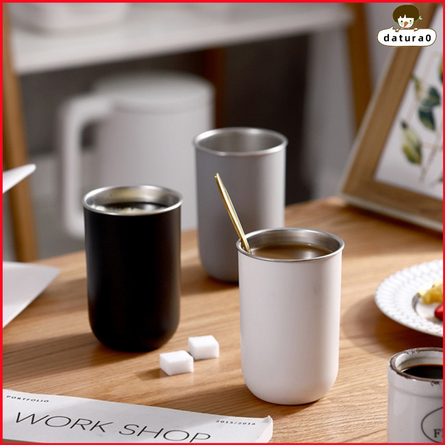 Ready stock Coffee Cup Stainless Steel Simple Mouthwash Cup Retro ...