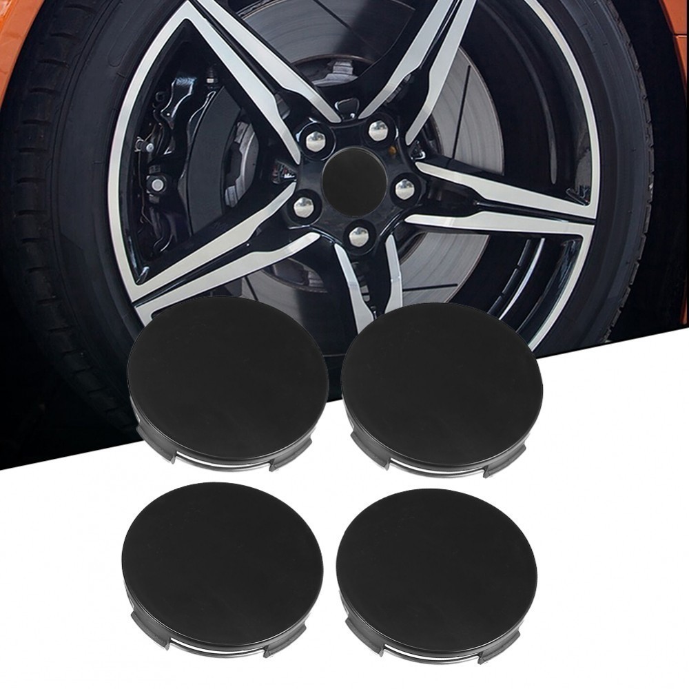 Set of 4 Black ABS Plastic Wheel Center Cap Covers for 65mm Universal ...
