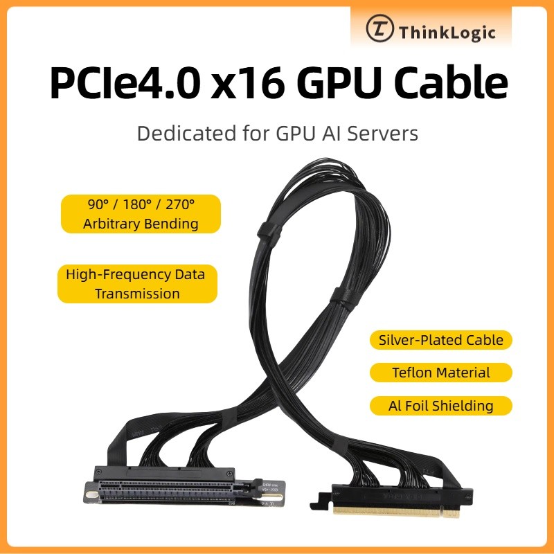 PCIe 4.0 GPU Riser Cable GPU Extension Cable Support AI Server Customized Calculation Card ...