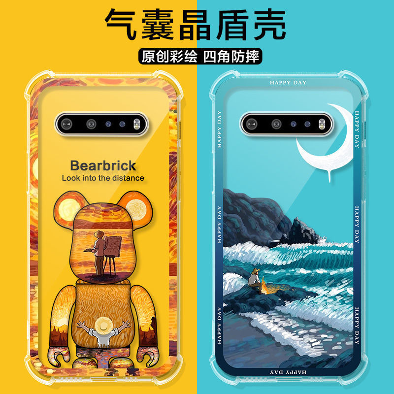 LG V60 Phone Case Oil Painting Trend Bear LG V60 Painted Transparent ...