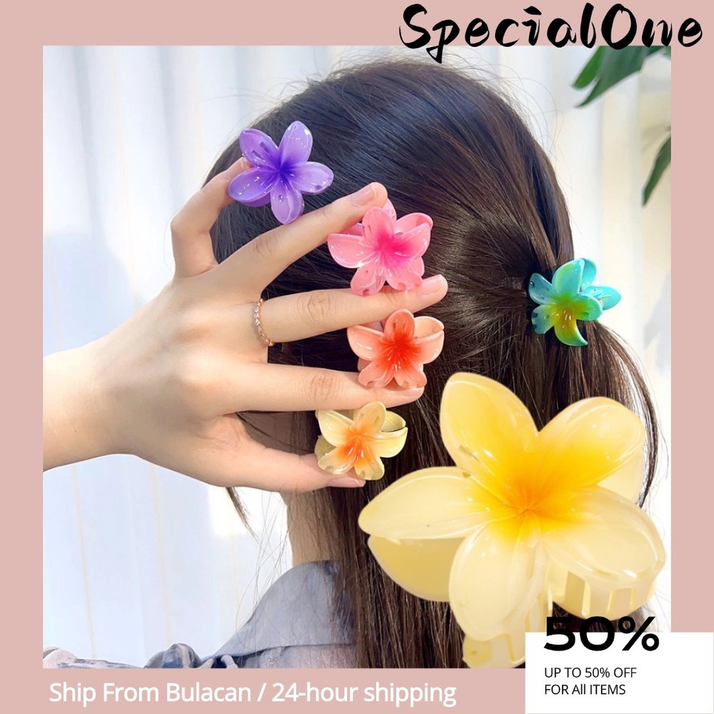 Hawaiian Plumeria Flower Hair Clip Colorful Calachuchi Hairpin Beach ...