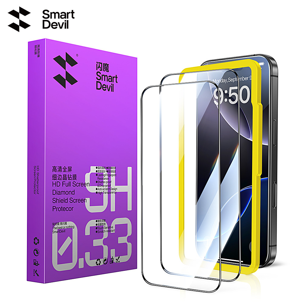 SmartDevil HD Fine Edge Crystal Tempered Glass For iPhone16ProMax/16 ...