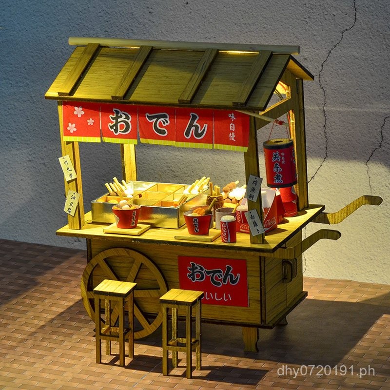Wooden Snack Stall Large Street Stall diy Small House Stall Food Play ...