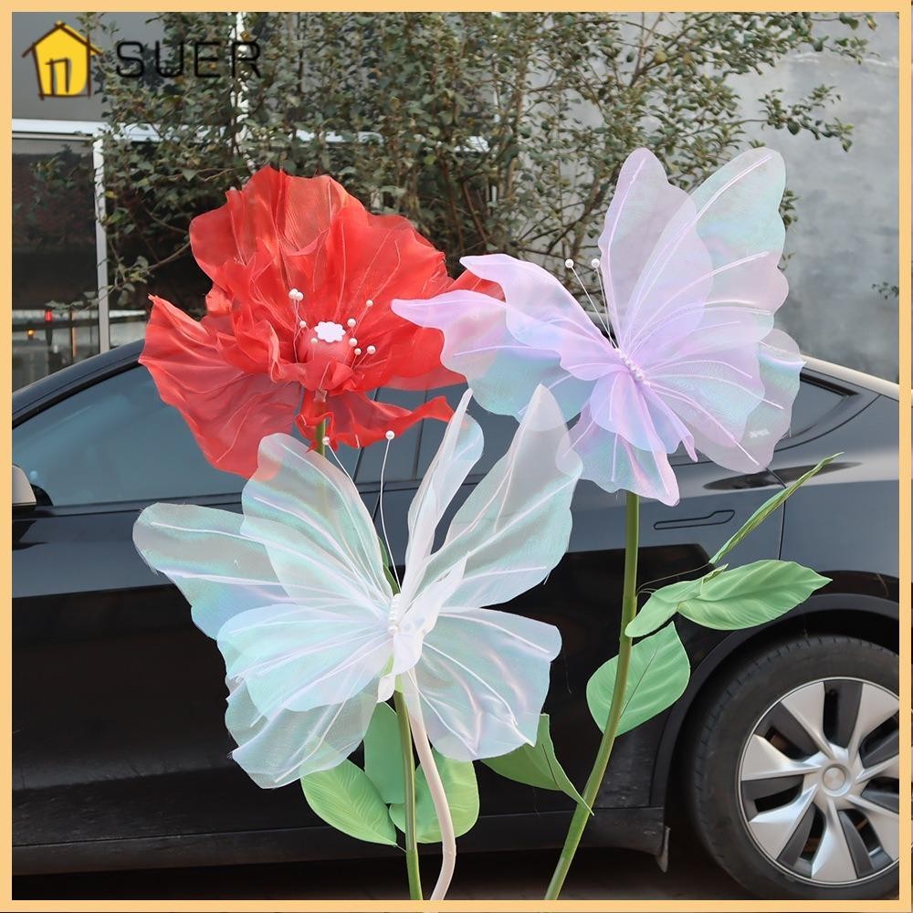 SUER1EN Artificial Butterfly, Outdoor Giant Gauze Fake Butterfly, 2025 ...