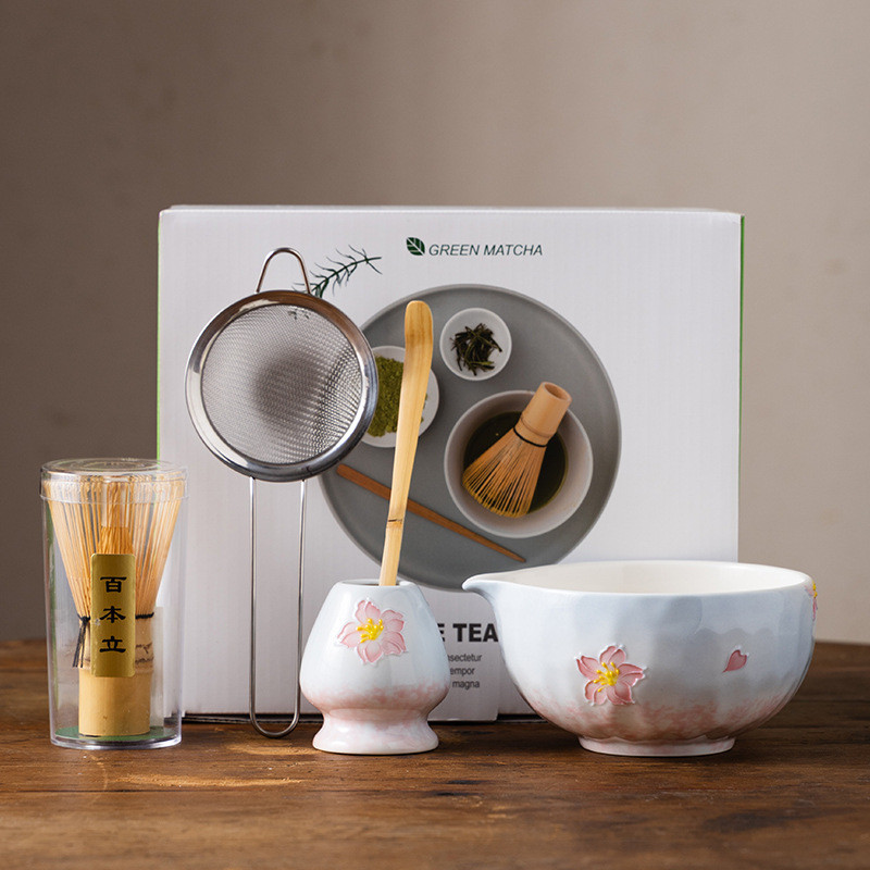 matcha corner matcha mixer set Gradient Pink matcha set whisk and bowl ...