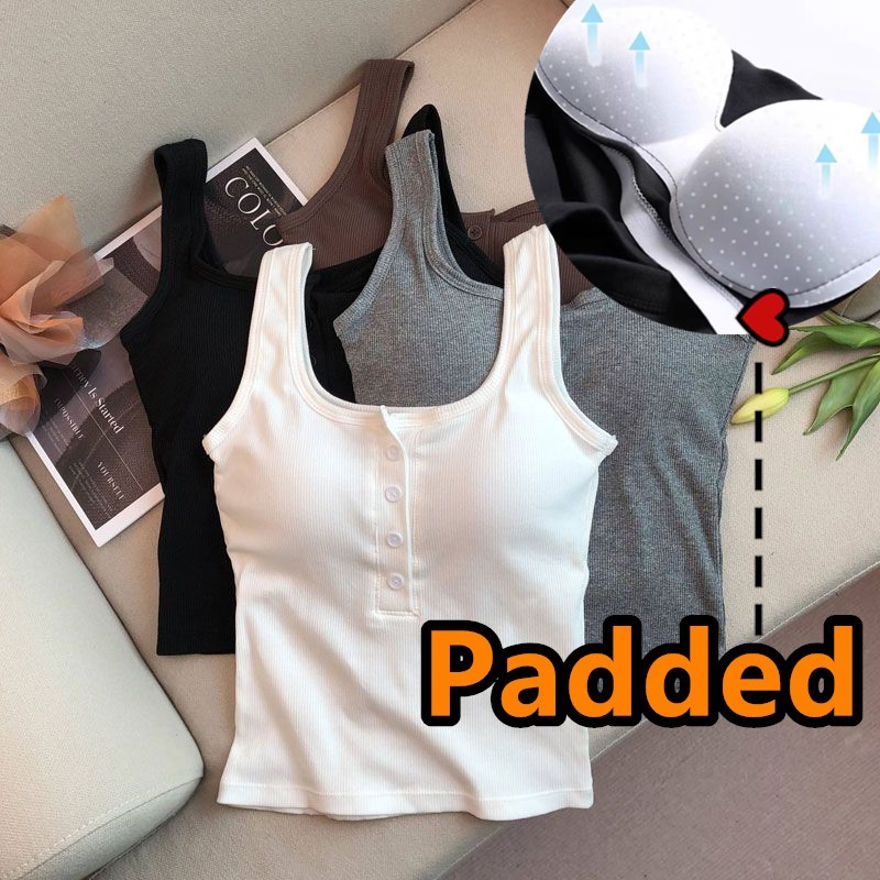 35KG-70KG Cotton Double Lining Top Slim fit Padded Sando Spaghetti Top ...