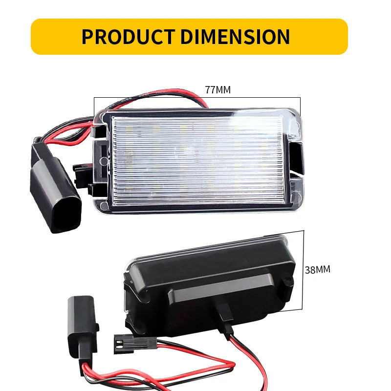2pcs 2Pcs/Lot White LED Number License Plate Lights For Seat Ibiza 6L ...