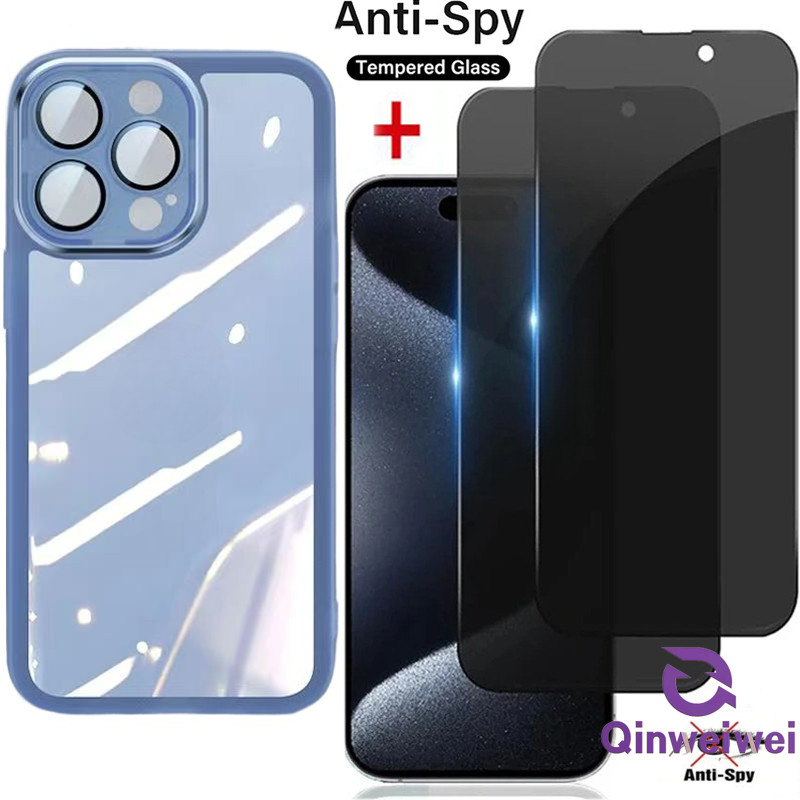 2in1 Anti Spy Privacy Tempered Glass+phone Case for Samsung Galaxy A06 A16 A23 A30 A20 A50 A50s ...