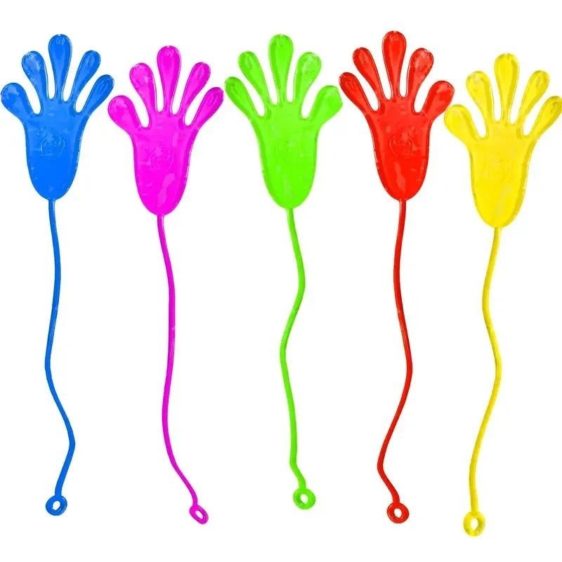 6pcs Wacky Fun Sticky Hands 2 Inches Stretchy Sticky Fingers for Kids ...