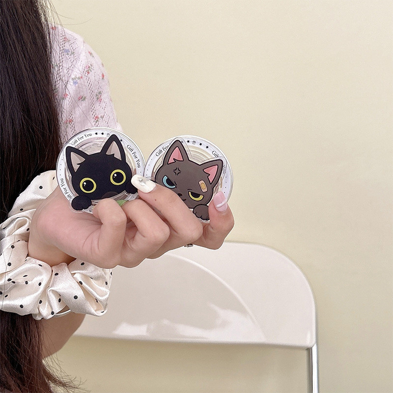 Cute Cat Round Magnetic Phone Holder for Magsafe Case and IPhone 15 14 ...