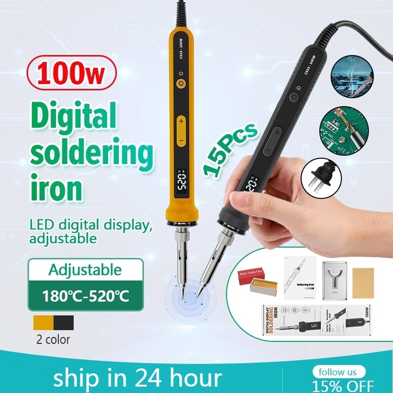 100W 220V Soldering Iron Pen Electric Welding Soldering Iron Kit 180 ...