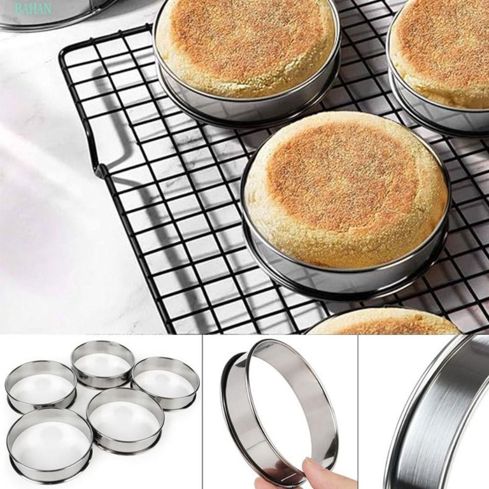 BAHAN Baking Circle, Double Rolled Cooking Rings Muffin Ring, Cookie ...