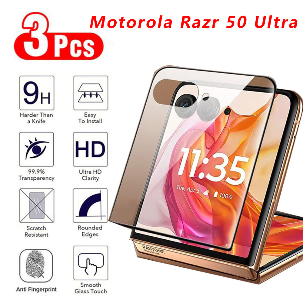 3D Curved EdgeTempered Glass Screen Protector For Motorola Moto Razr 50 ...