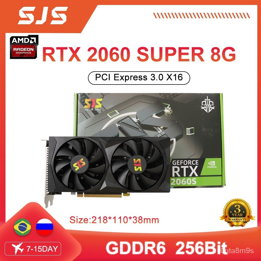 RQSJS RTX 2060 Super 8GB Graphics Card Gaming GDDR6 256Bit RTX2060s ...