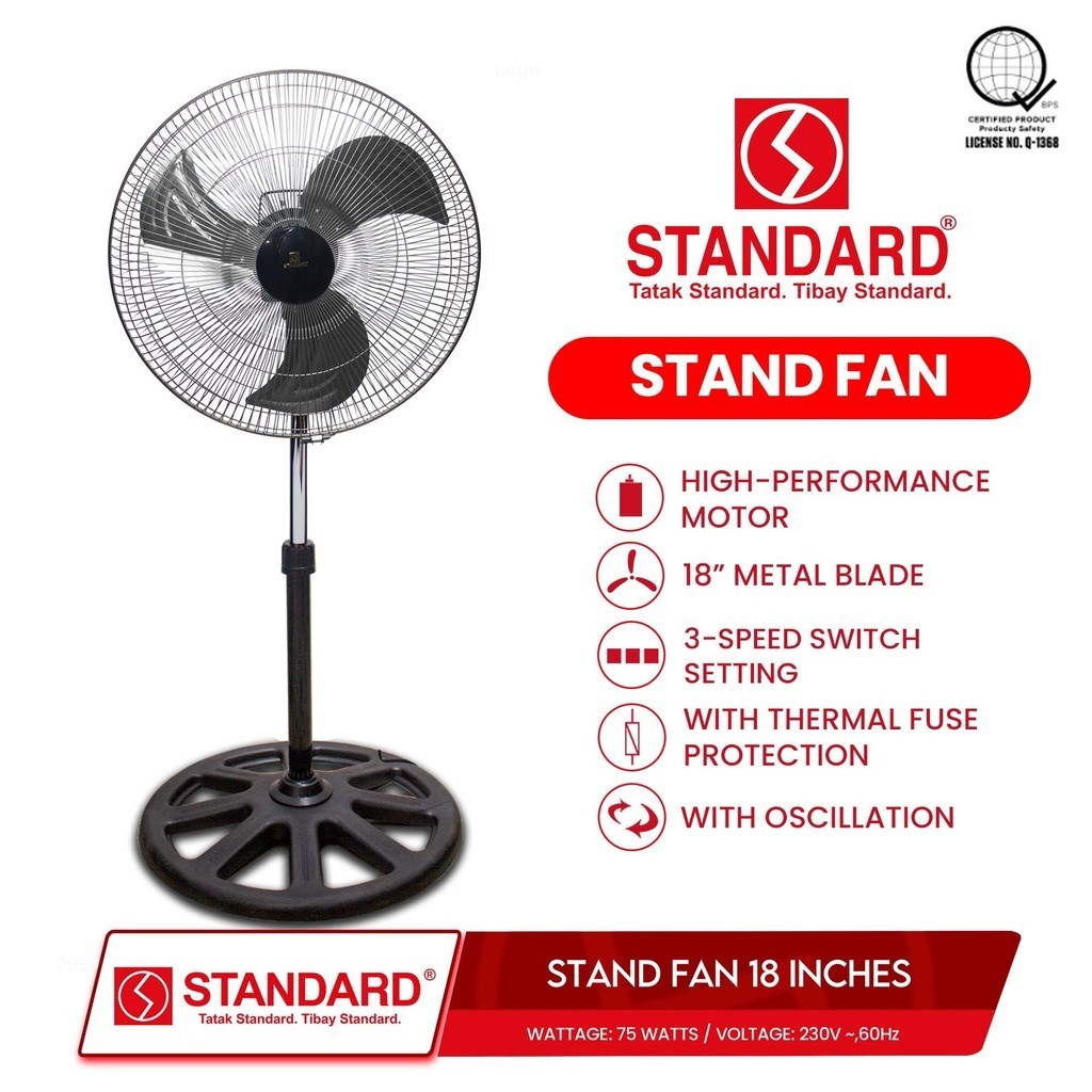 Standard Electric Fan Stand 18 Inches Metal Blade | Shopee Philippines