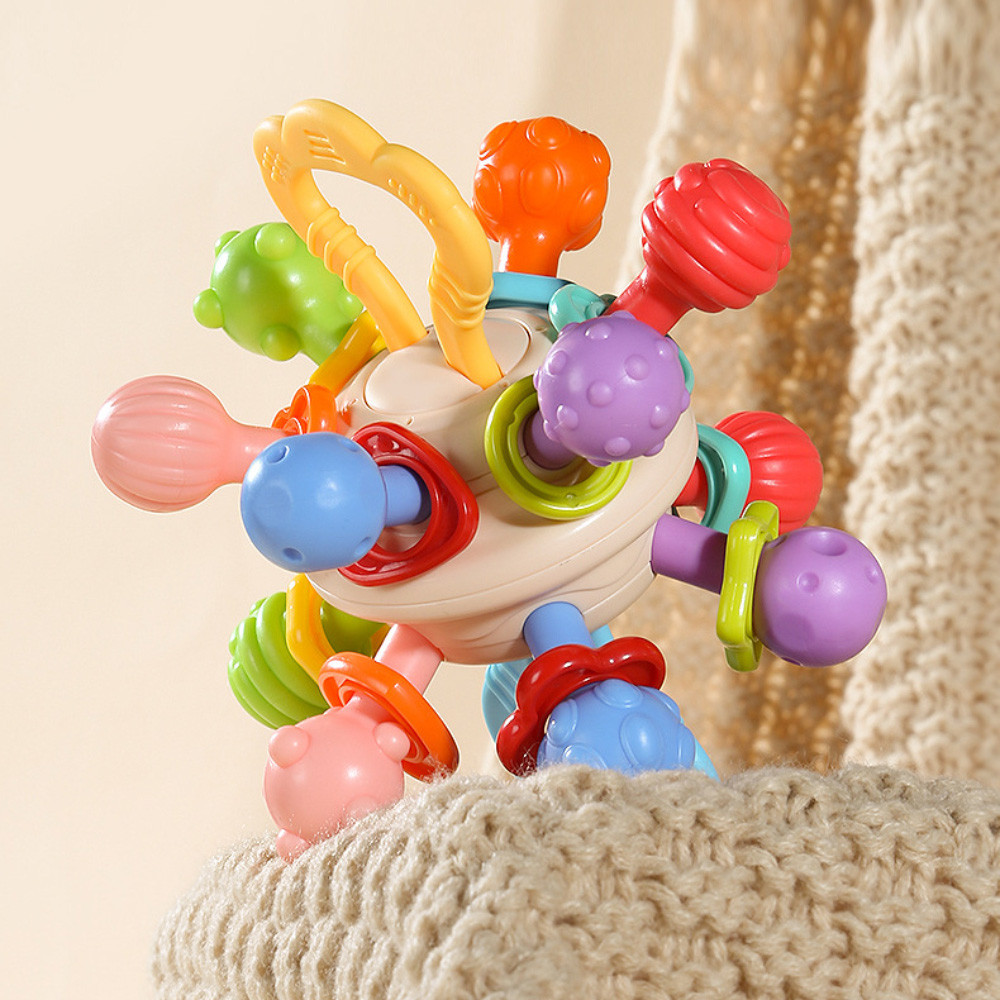 Manhattan Ball Baby Can Bite and Touch Ball Busy Grab Rattle Ball Toy ...