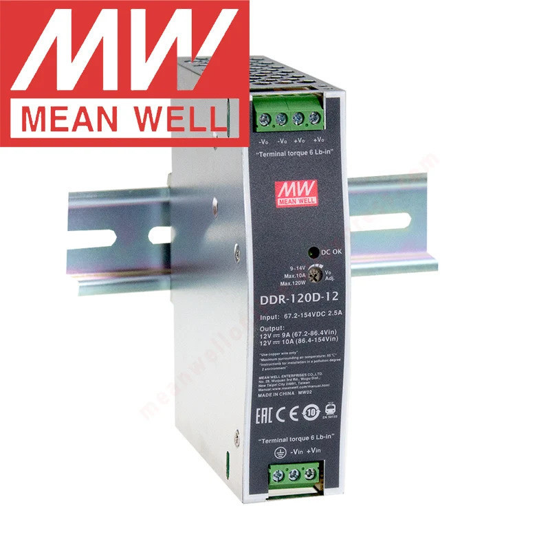 Original Mean Well DDR-120D-12 Din Rail Type DC-DC Converter meanwell ...