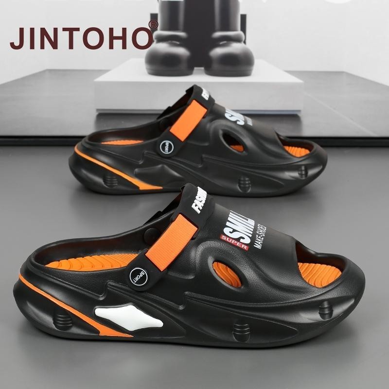 JINTOHO Slippers Men's Summer Outside Wear Non-slip Anti-odor Driving ...