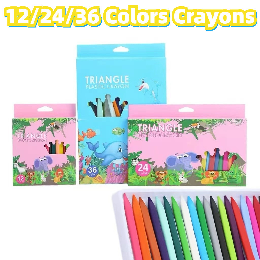 36/24/12 Colors Plastic Crayons Painting Safe Not Dirty Hand Drawing ...