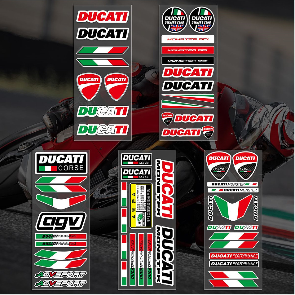 Ducati Motorcycle Helmet Stickers Front Windshield Side Body Modified ...