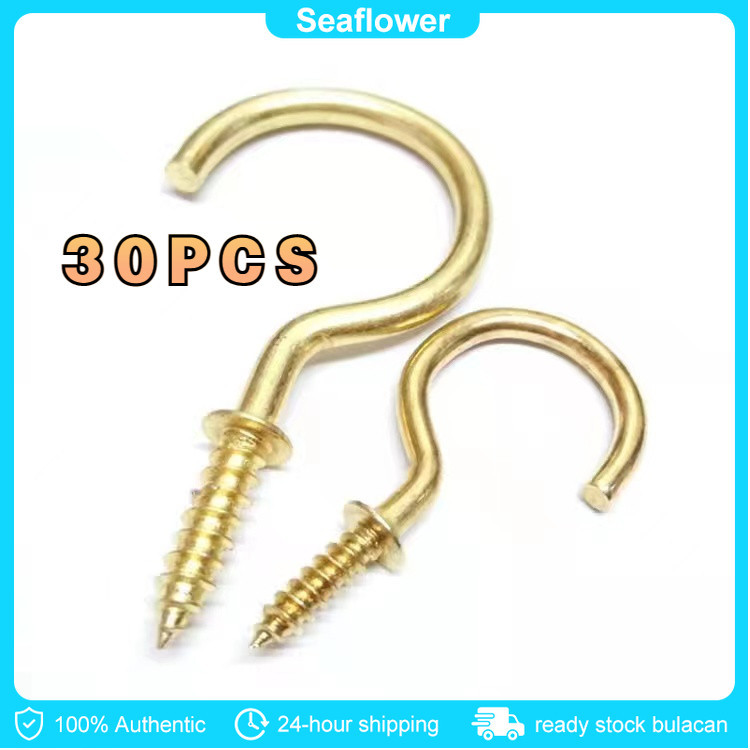 COD 30PCS/pack Hook screw, Gold with pvc cover Sheep eye hook expansion ...