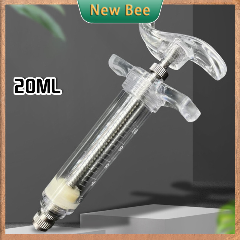 20ML Veterinary Injection Tools Plastic Steel Injector Syringe Heavy ...
