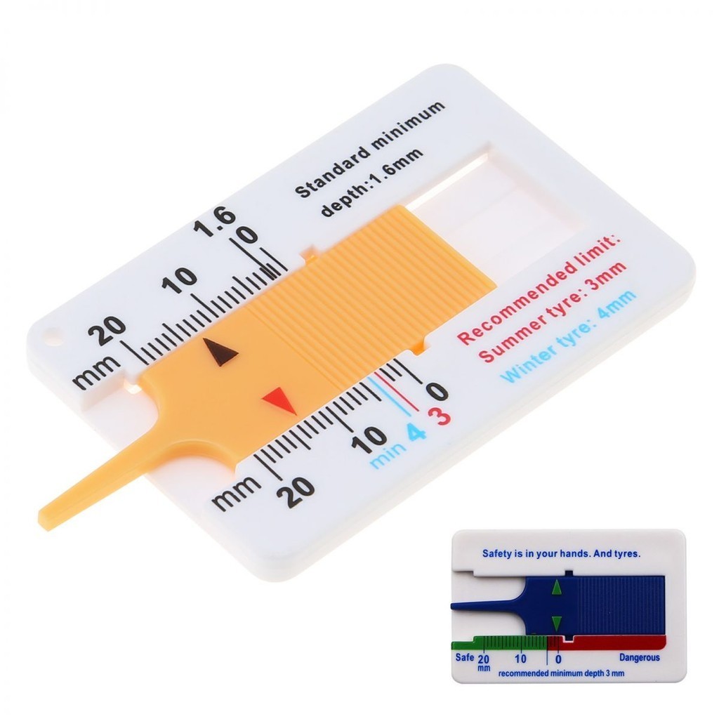 5 pcs 0-20mm Plastic Yellow / Blue Color Optional Tyre Tread Depth ...